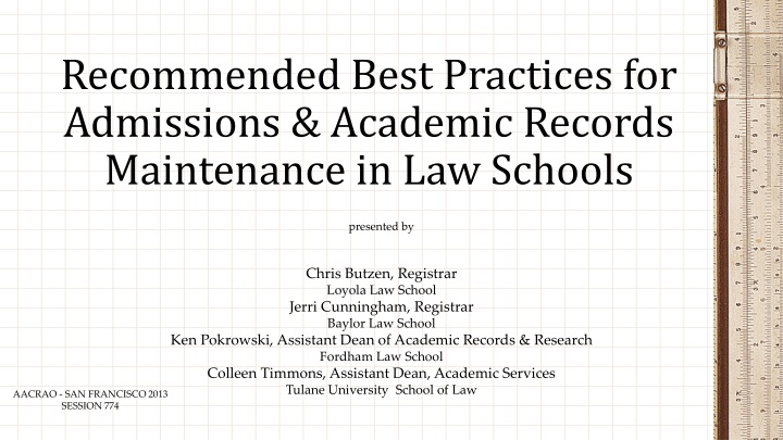 PPT - Recommended Best Practices for Admissions & Academic Records ... PPT - Recommended Best Practices for Admissions & Academic Records ...