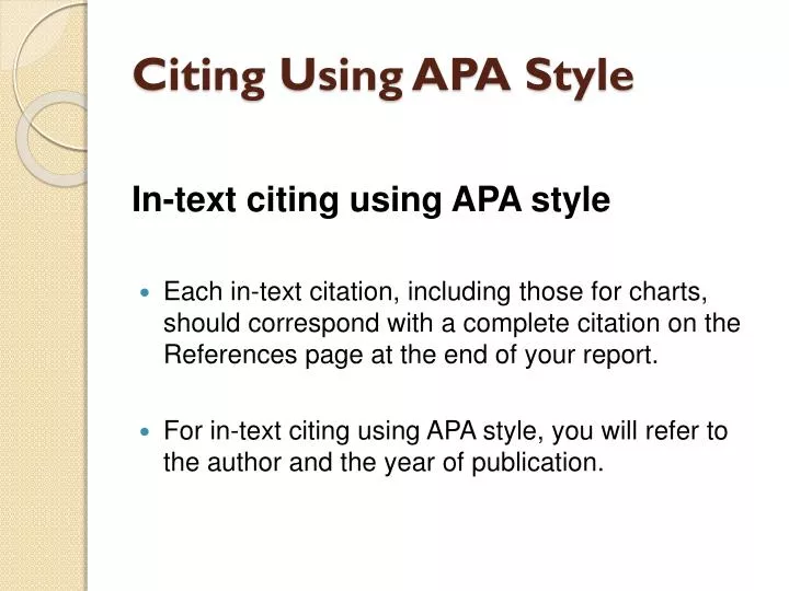 PPT - Citing Using APA Style PowerPoint Presentation - ID:1680794 PPT - Citing Using APA Style PowerPoint Presentation - ID:1680794