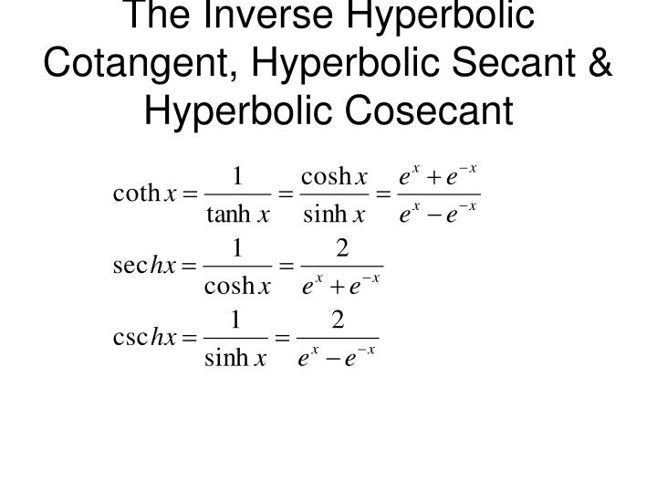Ppt Hyperbolic Functions Powerpoint Presentation Id 2255376