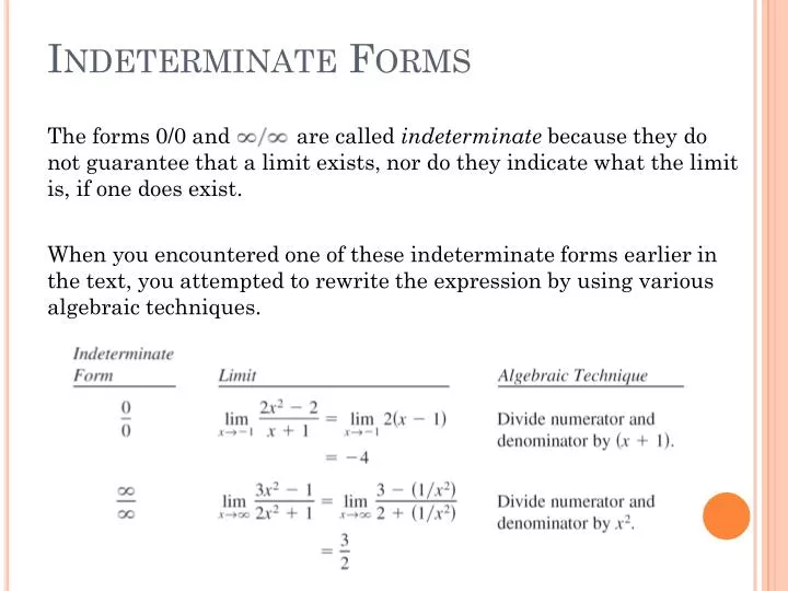 Ppt Indeterminate Forms Powerpoint Presentation Id 2485490