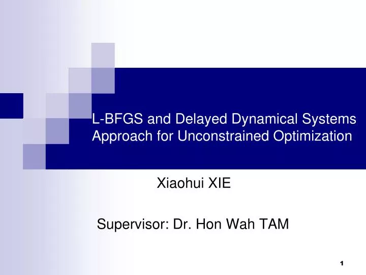 Ppt L Bfgs And Delayed Dynamical Systems Approach For Unconstrained