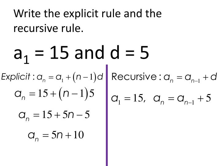 PPT Arithmetic And Geometric Sequence Formula Review PowerPoint 