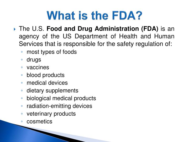 Ppt U S Food And Drug Administration Powerpoint Presentation Id