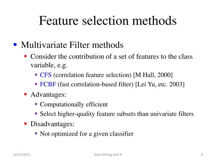 Ppt Feature Selection In Classification And R Packages Powerpoint Presentation Id 3148587