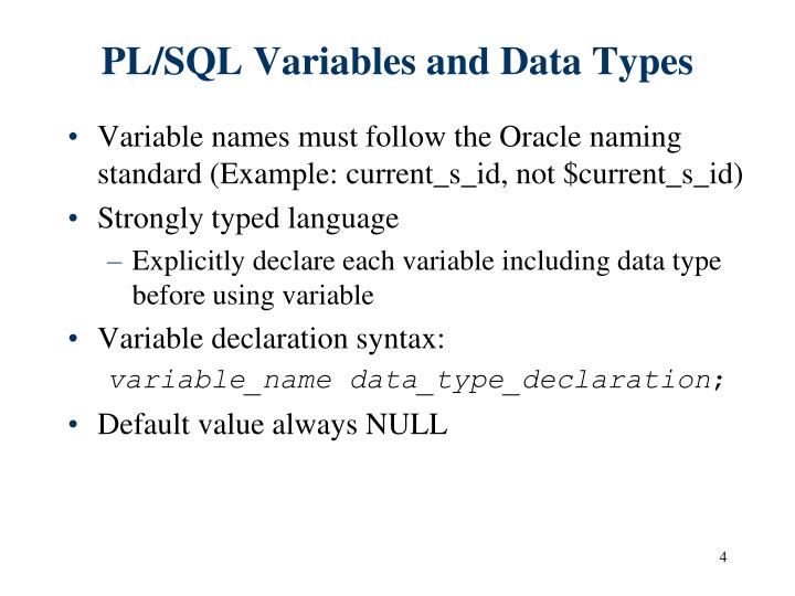 Ppt Chapter 4 Introduction To Pl Sql Powerpoint Presentation Id 3209700