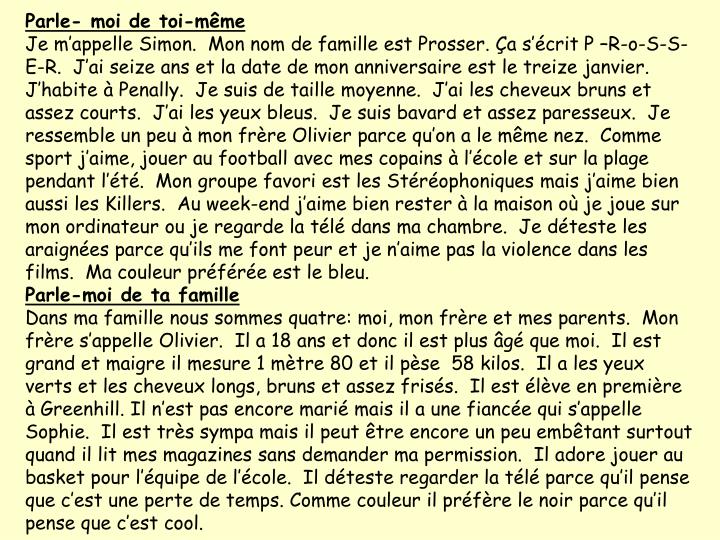PPT - Parle- moi de toi-même PowerPoint Presentation - ID:3385399 PPT - Parle- moi de toi-même PowerPoint Presentation - ID:3385399