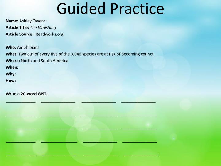 Ppt The Gist Strategy Generating Interactions Between Schemata And Text Powerpoint