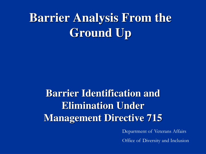PPT - Barrier Analysis From the Ground Up PowerPoint Presentation, free ...