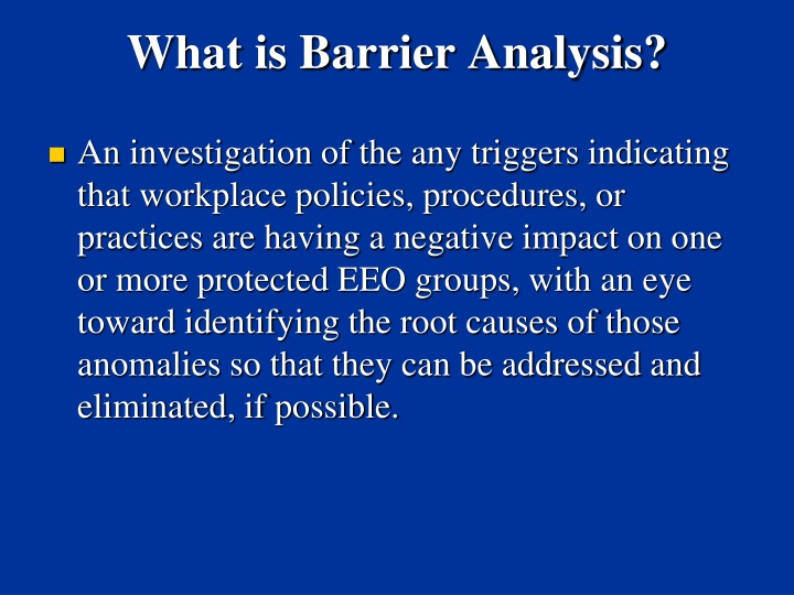 PPT - Barrier Analysis From the Ground Up PowerPoint Presentation - ID ...