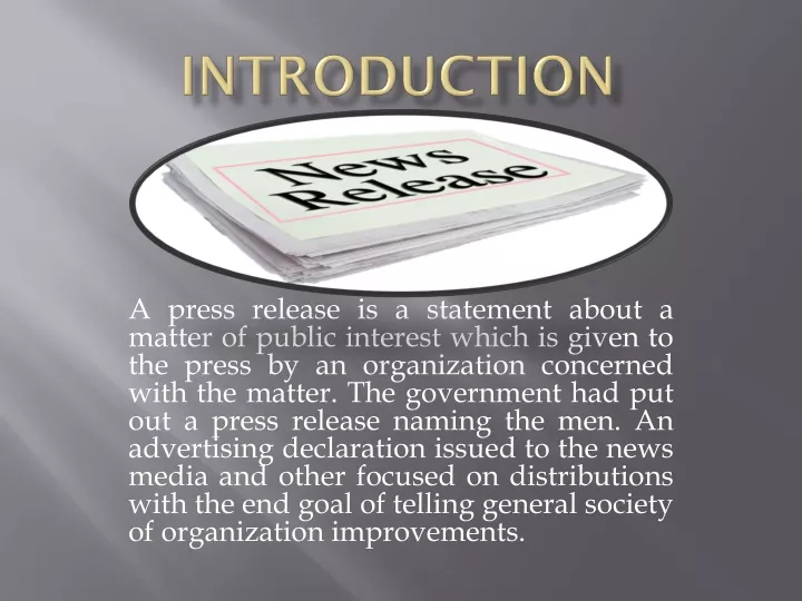 PPT - Press Release Definition PowerPoint Presentation, free download ...