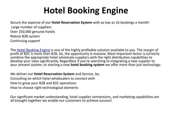 PPT - Hotel Booking Engine, Hotel Booking System PowerPoint ...