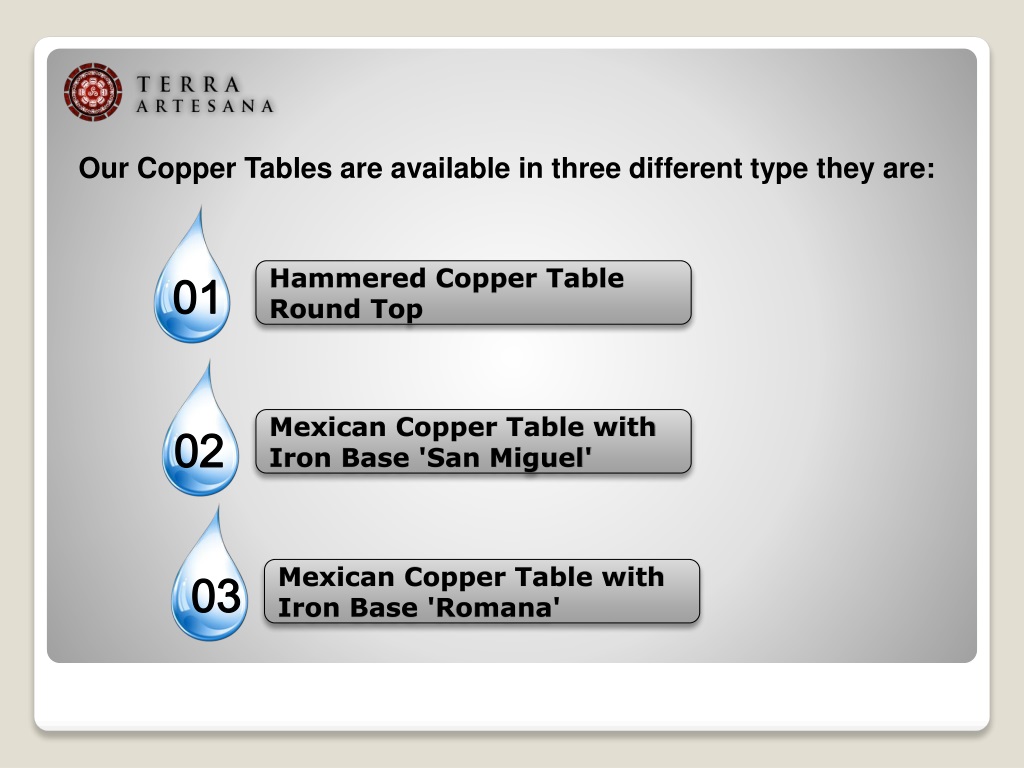 PPT - TerraArtesana - The Best Mexican Copper Tables Supplier ...