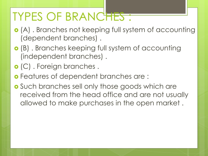 PPT - BRANCH ACCOUNTING PowerPoint Presentation - ID:1502504