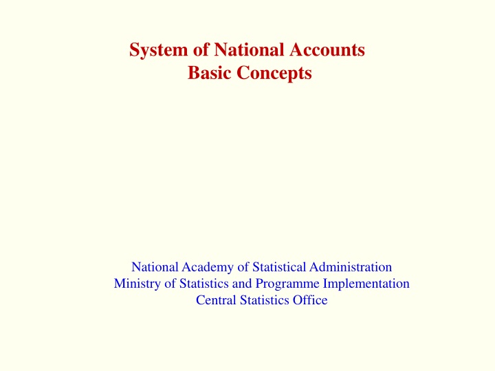 PPT - System of National Accounts Basic Concepts PowerPoint ...