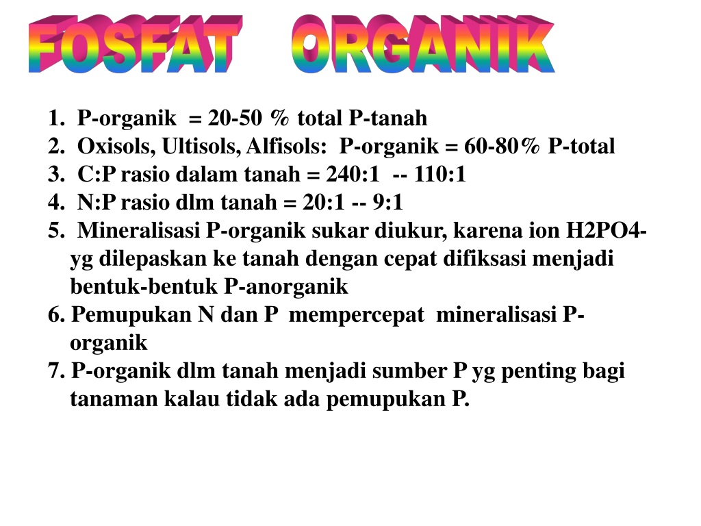 PPT - BAHAN KAJIAN MK. DASAR ILMU TANAH FOSFAT TANAH marno.lecture.ub ...