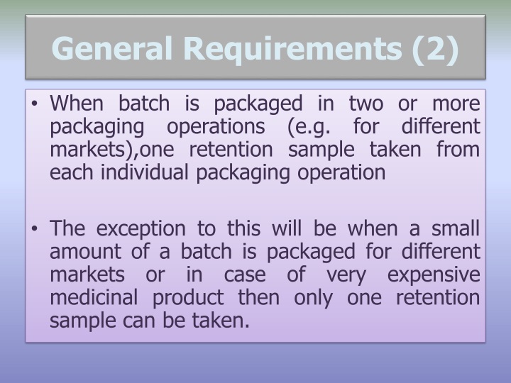 PPT - Reference, Retention and Reserve Samples PowerPoint Presentation ...