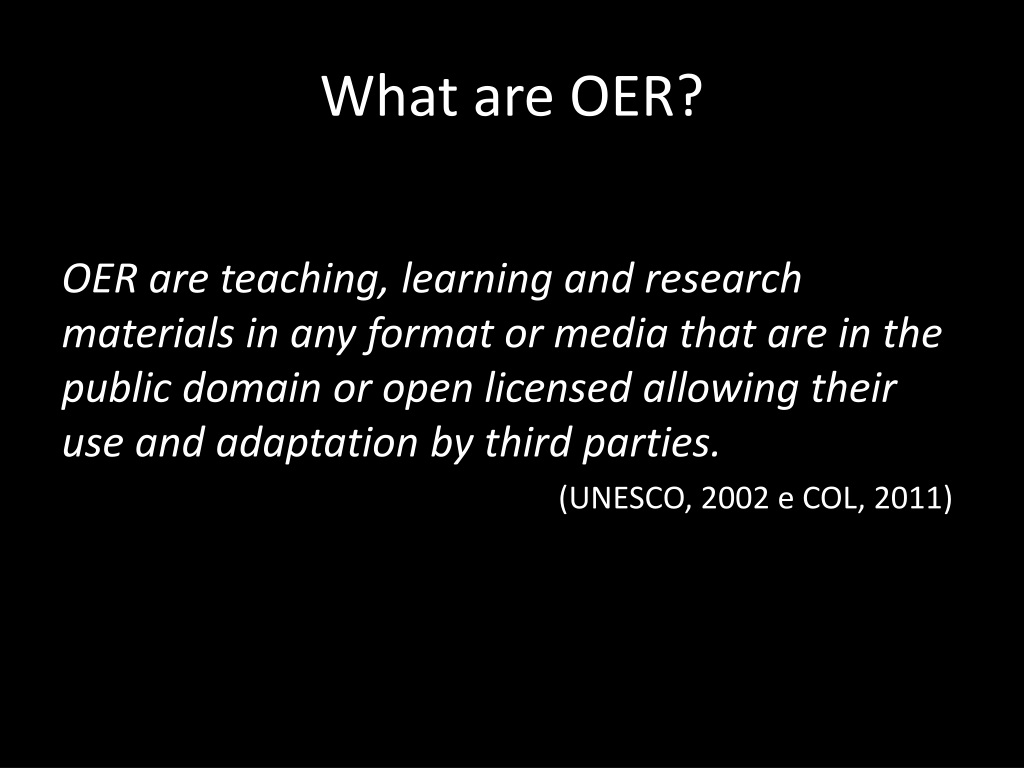 PPT - UNISA Workshop: Designing a road map for OER implementation ...