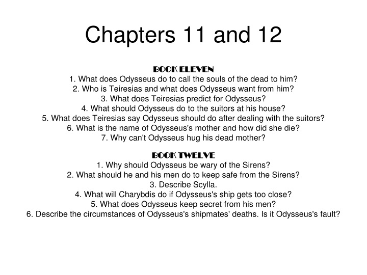 PPT - The Odyssey Unit PowerPoint Presentation - ID:1504471