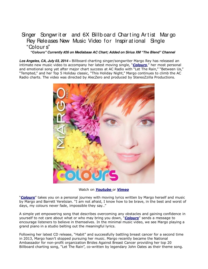 PPT - Singer Songwriter and 6X Billboard Charting Artist Margo Rey ...