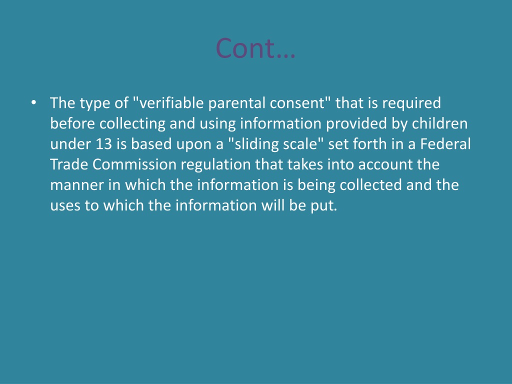 PPT - Children's Online Privacy Protection Act and the Video Privacy ...