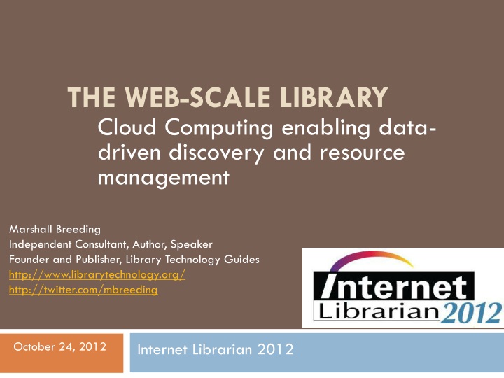 PPT - The web-scale library PowerPoint Presentation, free download - ID ...