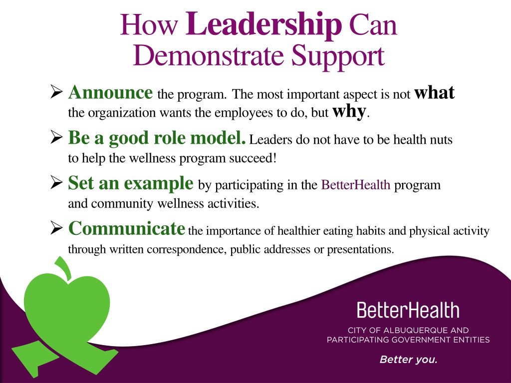 PPT - Leadership Support of Healthier Food Options at Work Celebrations ...