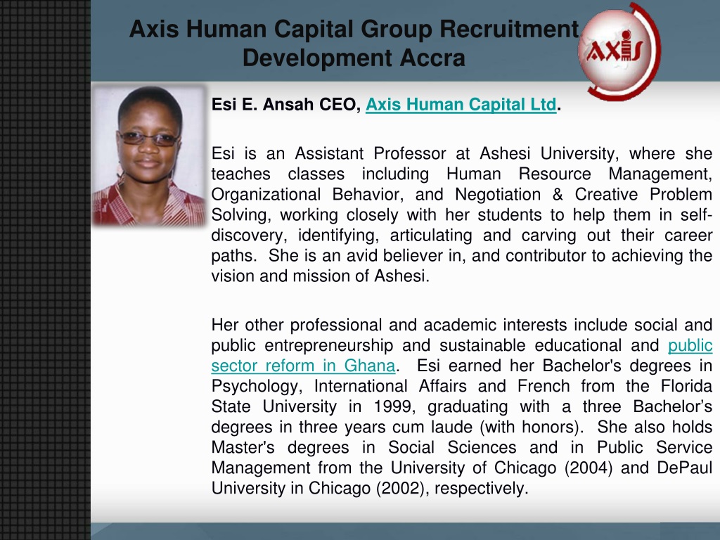 PPT - Axis Human Capital Group Recruitment Development Accra PowerPoint ...