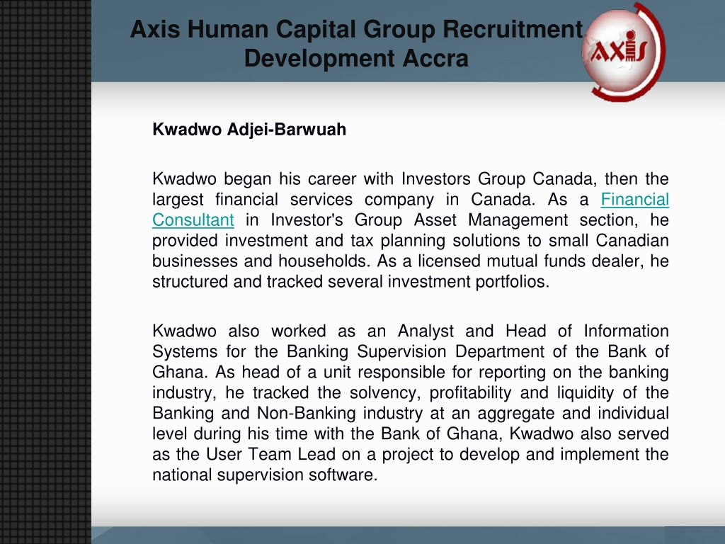 PPT - Axis Human Capital Group Recruitment Development Accra PowerPoint ...