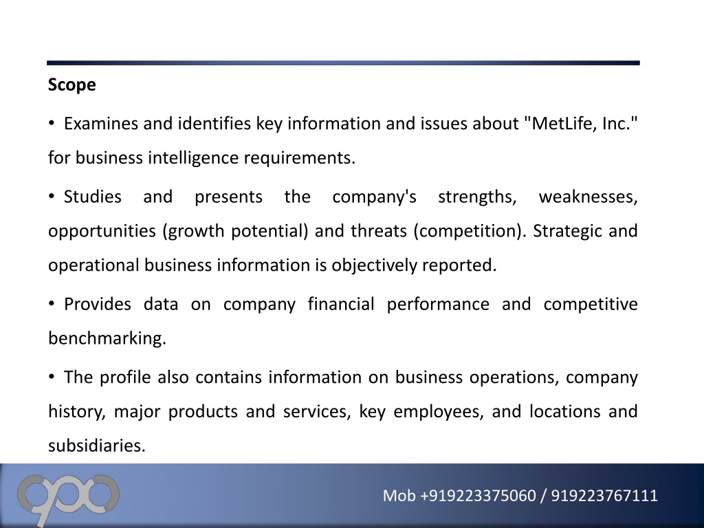 PPT - MetLife, Inc. (MET) : Company Profile and SWOT Analysis PowerPoint Presentation - ID:1507898