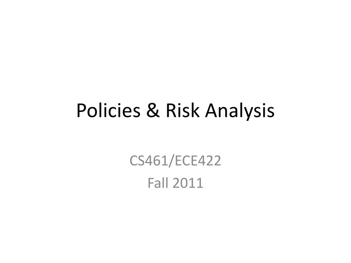 PPT - Policies & Risk Analysis PowerPoint Presentation, free download ...