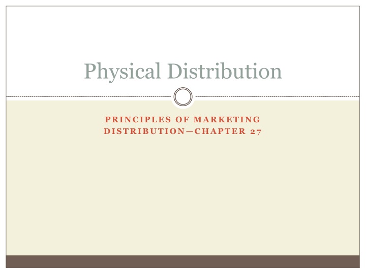 PPT - Physical Distribution PowerPoint Presentation, free download - ID ...