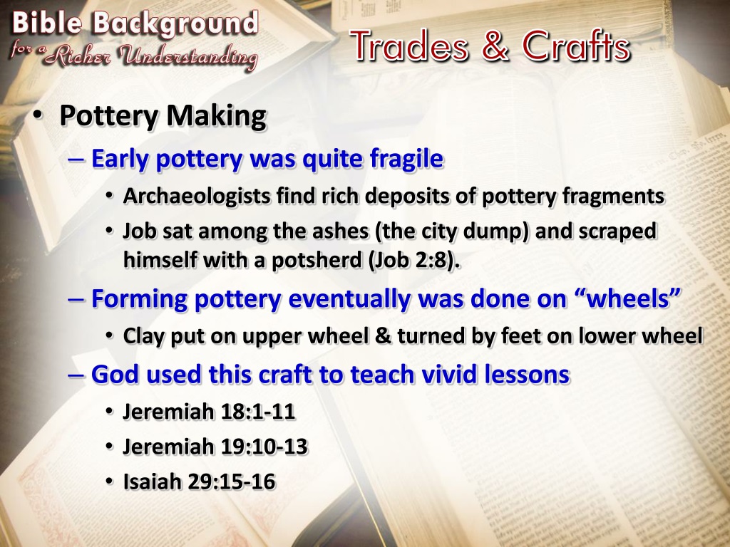 PPT - Lesson 5: Trades & Crafts in the Bible PowerPoint Presentation ...