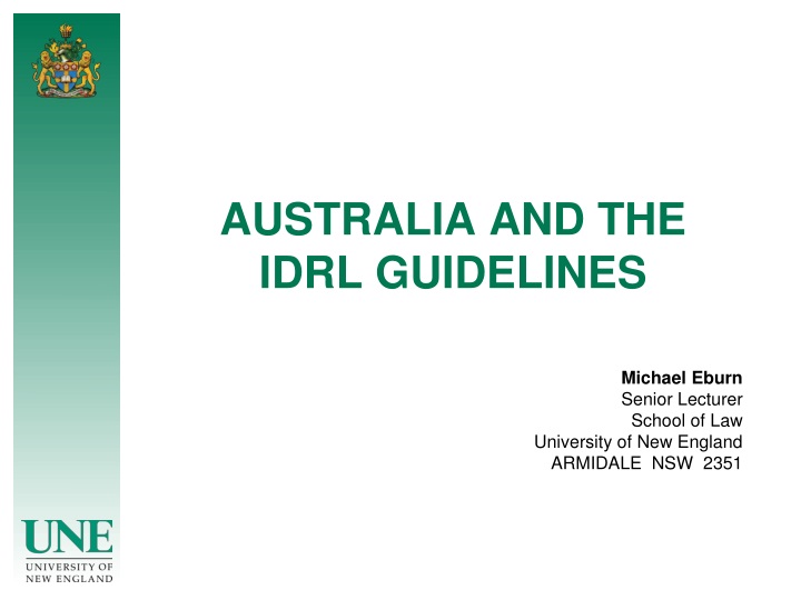 PPT - AUSTRALIA AND THE IDRL GUIDELINES PowerPoint Presentation, free ...