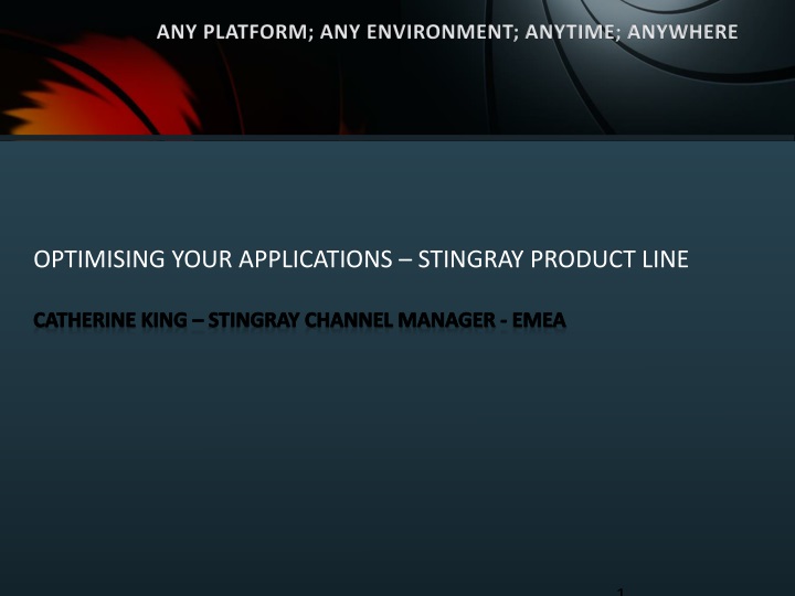 PPT - OPTIMISING YOUR APPLICATIONS – STINGRAY PRODUCT LINE PowerPoint ...