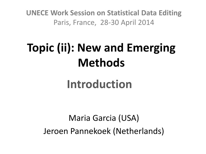 PPT - Topic (ii): New and Emerging Methods PowerPoint Presentation ...