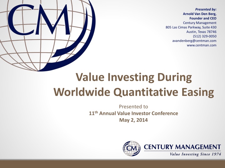PPT - Value Investing During Worldwide Quantitative Easing PowerPoint ...