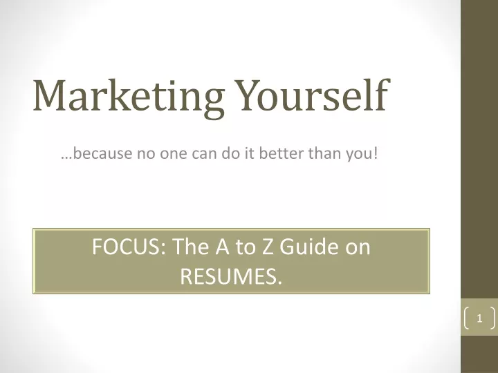 PPT - Marketing Yourself PowerPoint Presentation, free download - ID ...