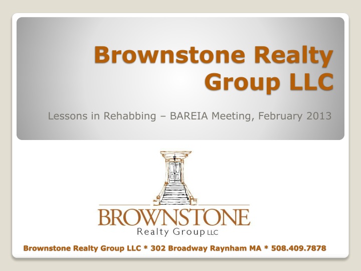 PPT - Brownstone Realty Group LLC PowerPoint Presentation, free ...