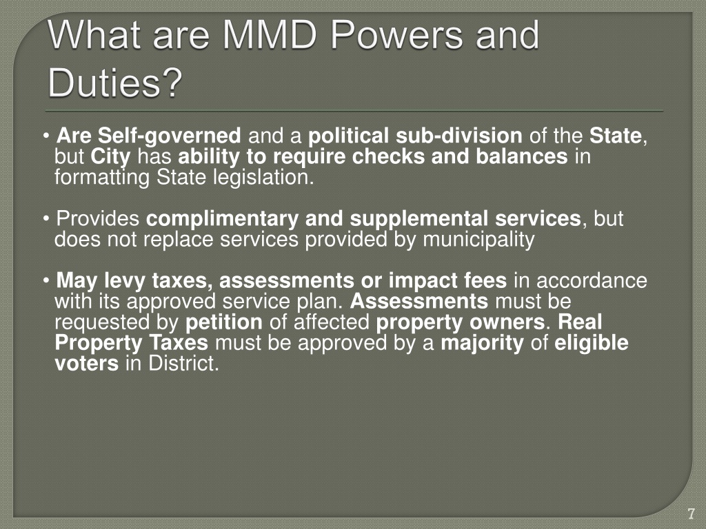PPT - Municipal Management Districts PowerPoint Presentation, free ...