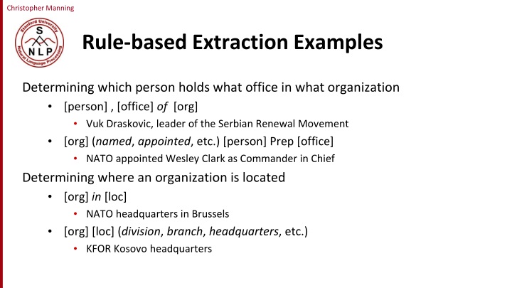PPT - Information Extraction and Named Entity Recognition PowerPoint ...