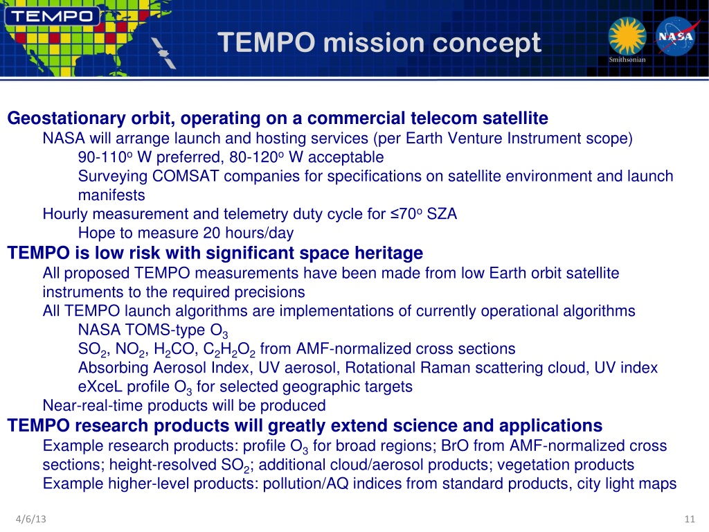 PPT - Tropospheric Emissions: Monitoring of Pollution (TEMPO) K elly ...