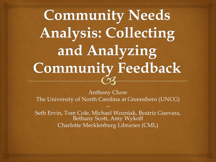 PPT - Community Needs Analysis : Collecting and Analyzing Community ...