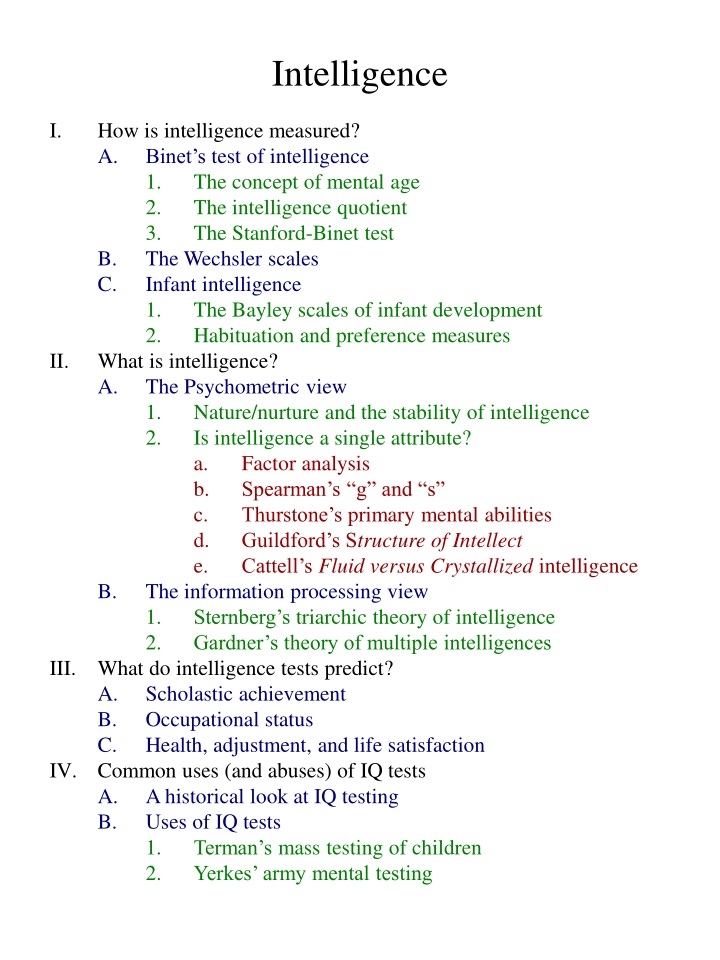 PPT - Intelligence PowerPoint Presentation, free download - ID:1517592