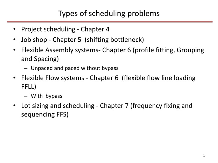 PPT - Types of scheduling problems PowerPoint Presentation, free ...