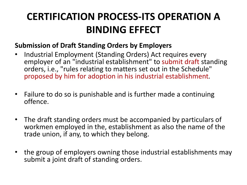 PPT - Industrial Employment (Standing Orders) Act,1946 PowerPoint ...