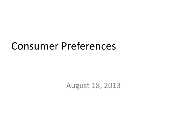 PPT - Consumer Preferences PowerPoint Presentation, free download - ID ...