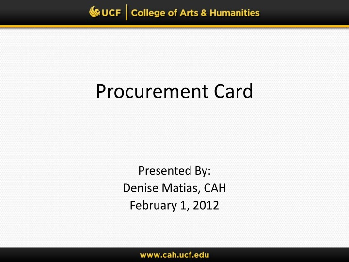 PPT - Procurement Card PowerPoint Presentation, free download - ID:1521236