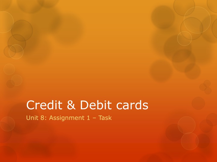 PPT - Credit & Debit cards PowerPoint Presentation, free download - ID ...