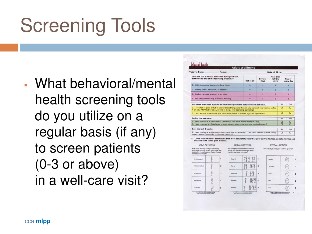 PPT - Mental health screenings In Primary Care A Legal Overview ...