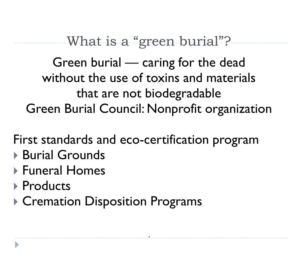 PPT - Home Funerals/Green Burials: An Alternative to Conventional ...